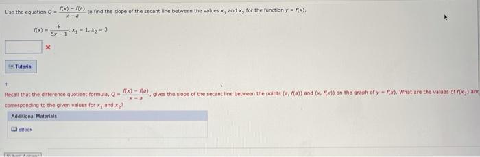 Solved Use the equation - x) - Fla) to find the slope of the | Chegg.com