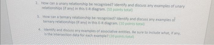Solved 2. How can a unary relationship be recognized? | Chegg.com