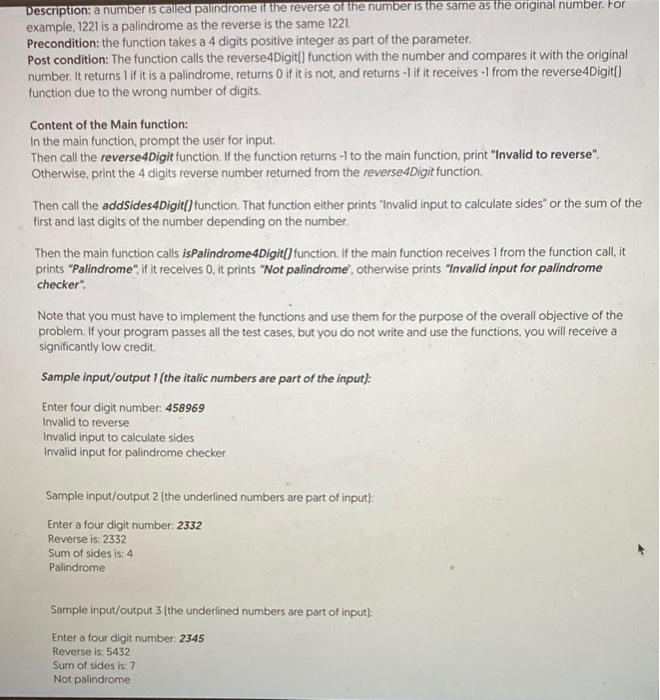 Solved Problem: 4 digit number In this problem, you will | Chegg.com