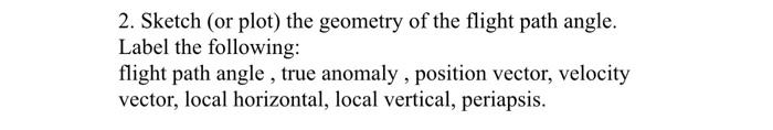 Solved 2. Sketch (or plot) the geometry of the flight path | Chegg.com