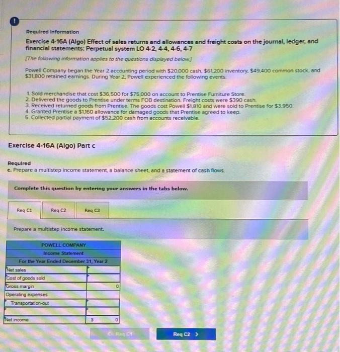 Solved Required Information Exercise 4-16A (Algo) Effect of | Chegg.com