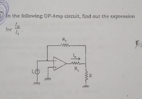 In the following OP-Amp circuit, find out the | Chegg.com