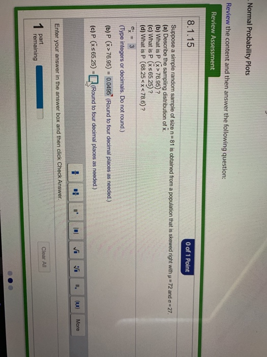Solved Normal Probability Plots Review the content and then | Chegg.com