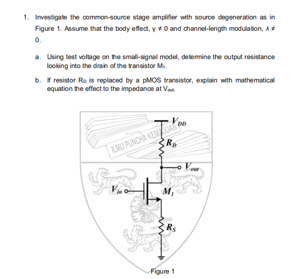 Solved Investigate the common-source stage amplifier with | Chegg.com