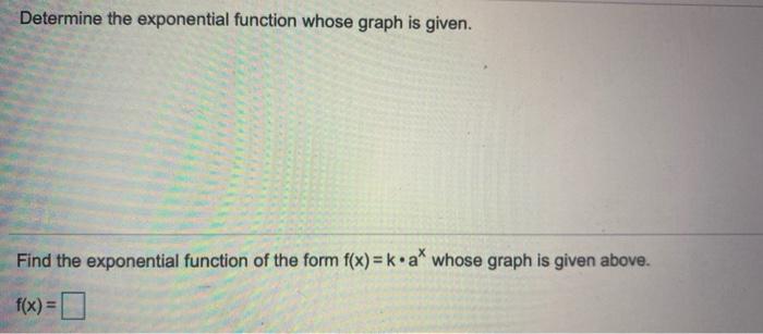 Solved Determine the exponential function whose graph is | Chegg.com