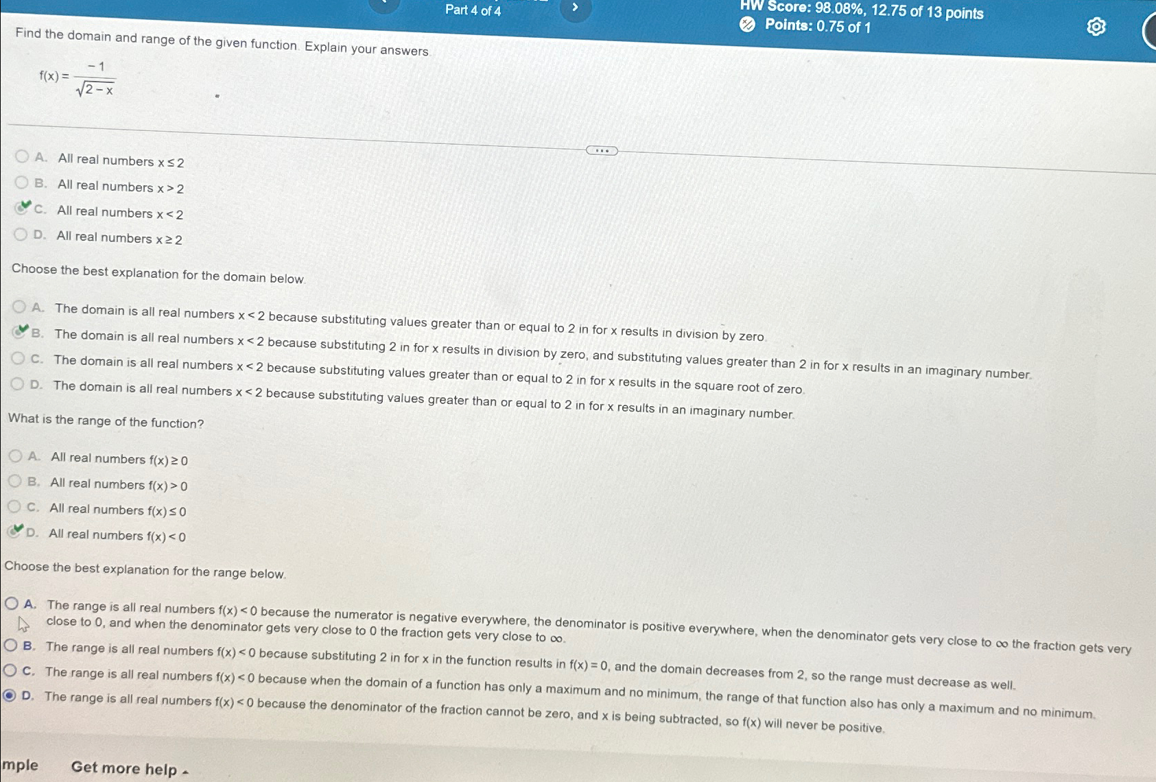 Solved Part 4 ﻿of 4HW Score: 98.08%,12.75 ﻿of 13 ﻿pointsFind | Chegg.com