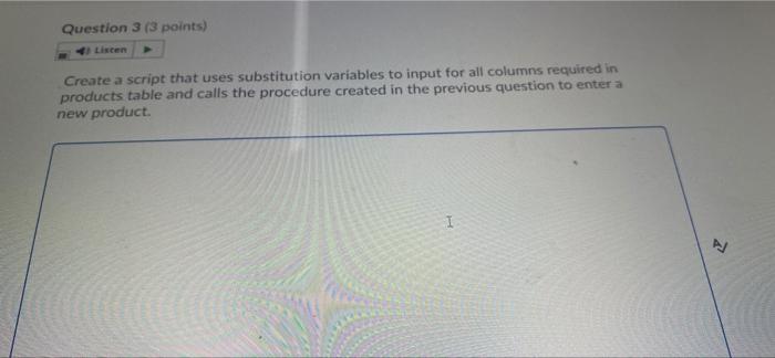 Question 3 (3 points) Listen Create a script that | Chegg.com