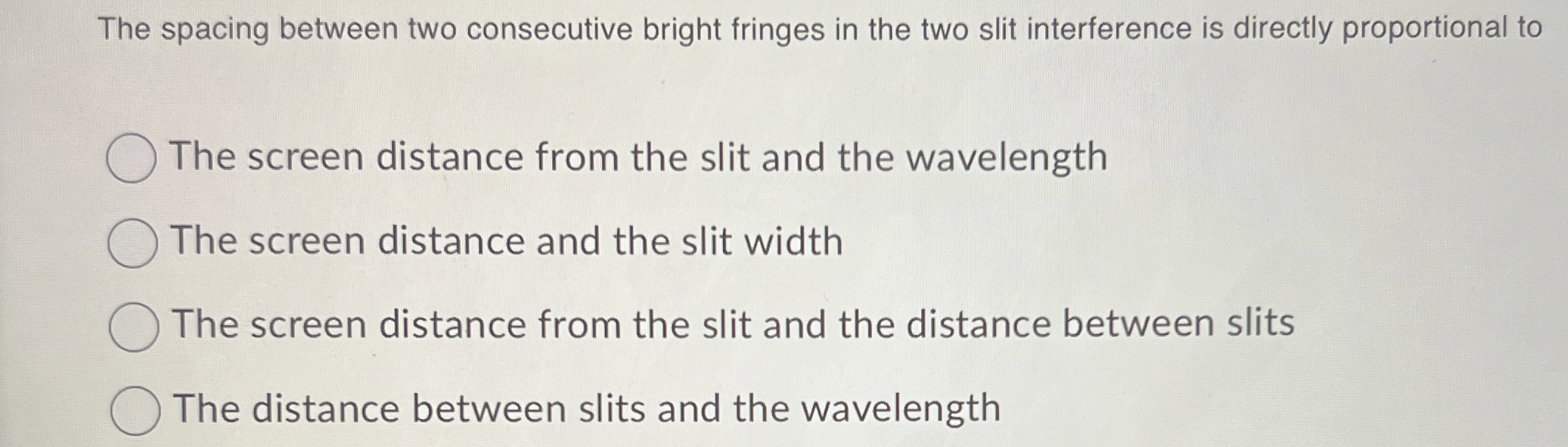 Solved The spacing between two consecutive bright fringes in | Chegg.com