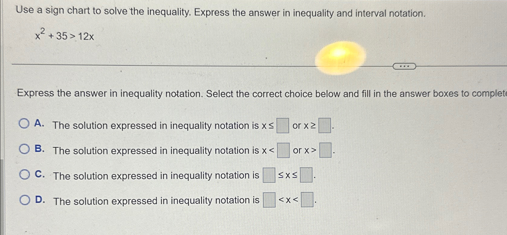 Solved Use a sign chart to solve the inequality. Express the | Chegg.com