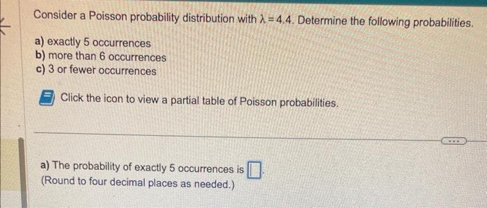 Solved Consider a Poisson probability distribution with | Chegg.com