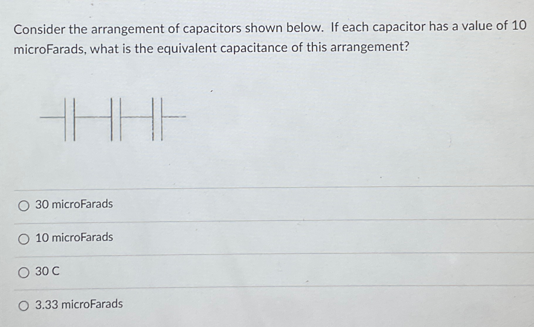Solved Consider the arrangement of capacitors shown below. | Chegg.com