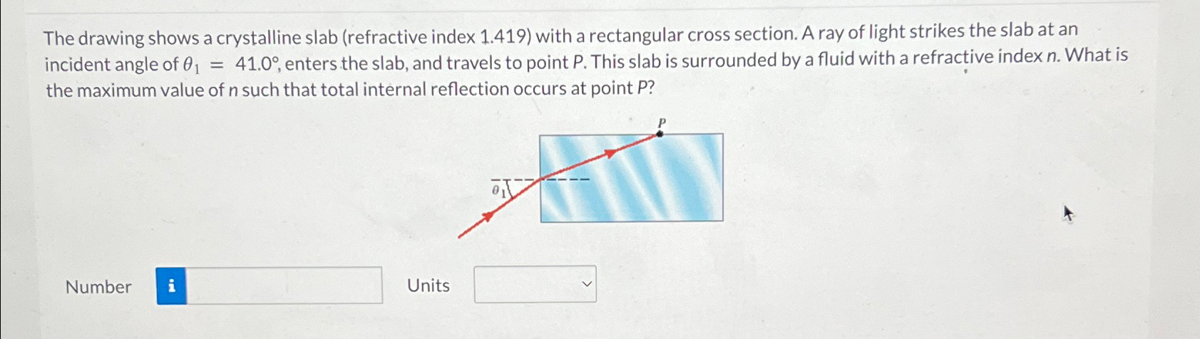 Solved The drawing shows a crystalline slab (refractive | Chegg.com
