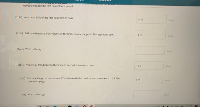 Solved what is Ka1 and Ka2 using the formula: pKa1 = | Chegg.com