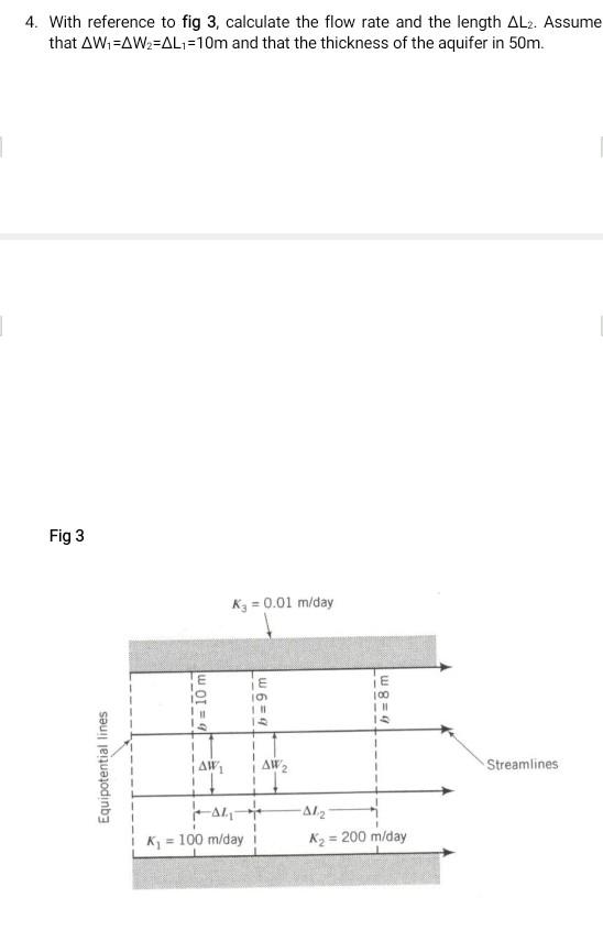 Solved 4. With reference to fig 3 , calculate the flow rate | Chegg.com