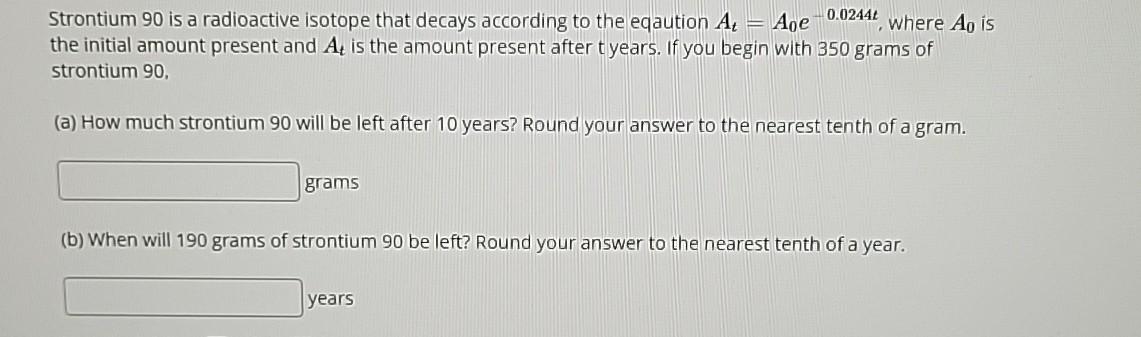 Solved Please see screenshot attached....Strontium 90 ﻿is a | Chegg.com