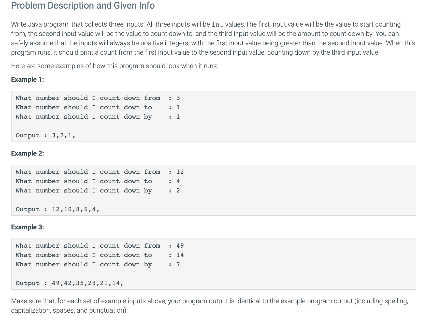 Count Down By; Please solve, show steps and full | Chegg.com