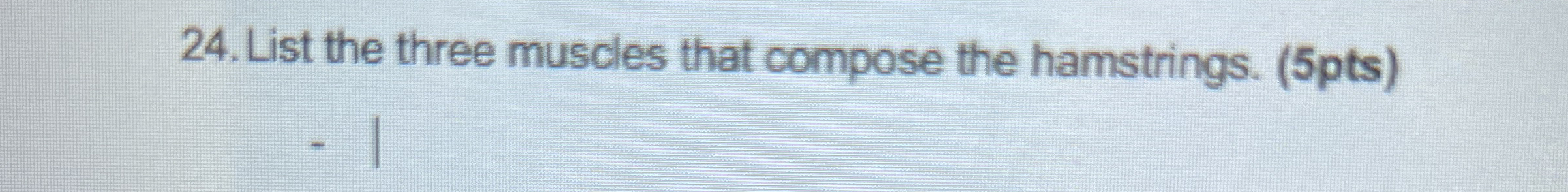 List the three muscles that compose the hamstrings. | Chegg.com