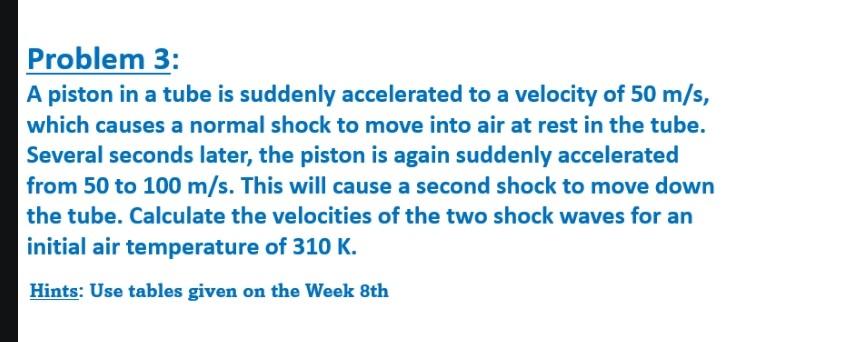 Solved Problem 3: A piston in a tube is suddenly accelerated | Chegg.com Solved Problem 3: A piston in a tube is suddenly accelerated | Chegg.com