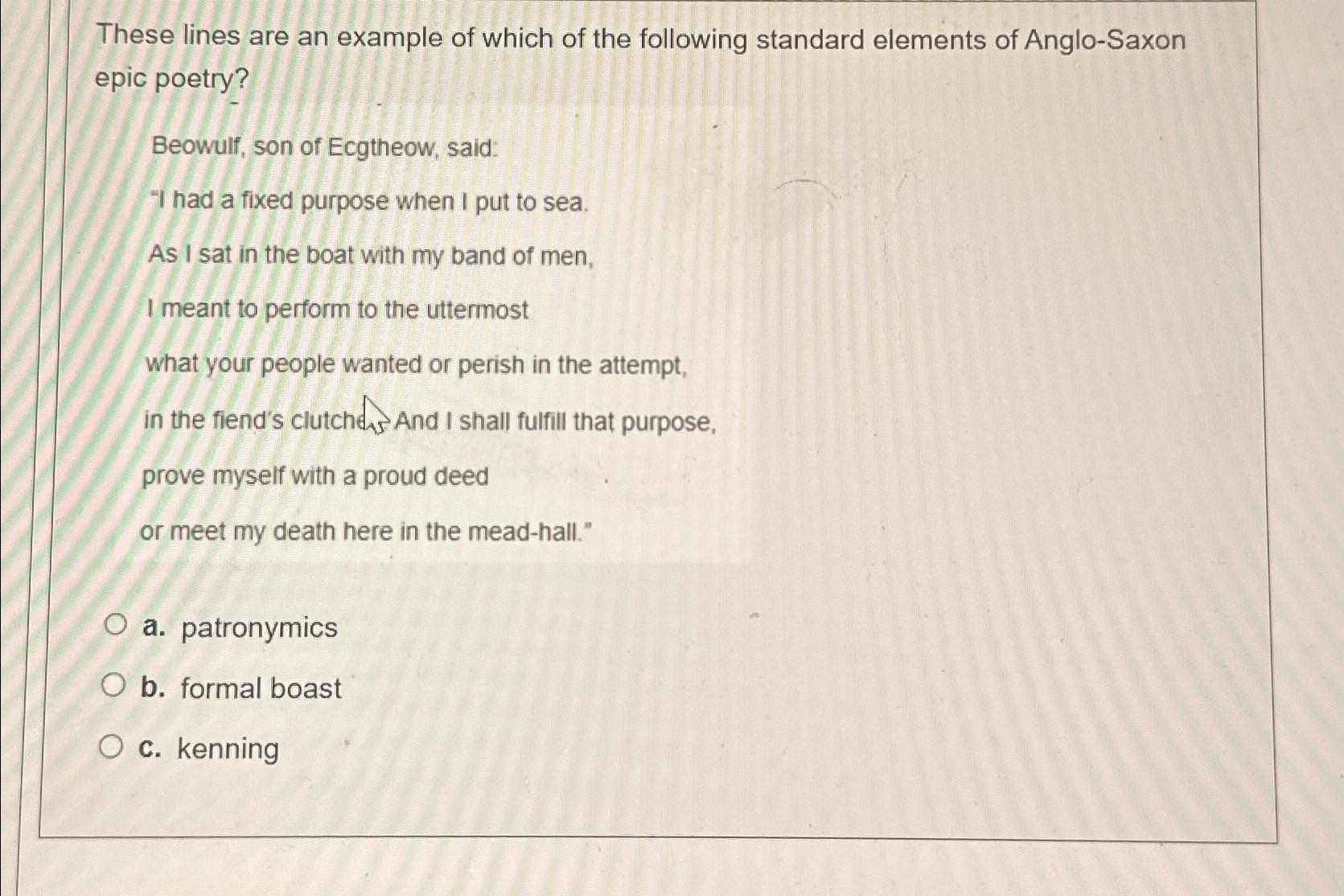 Solved These lines are an example of which of the following | Chegg.com