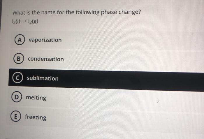 Solved What is the name for the following phase change? | Chegg.com