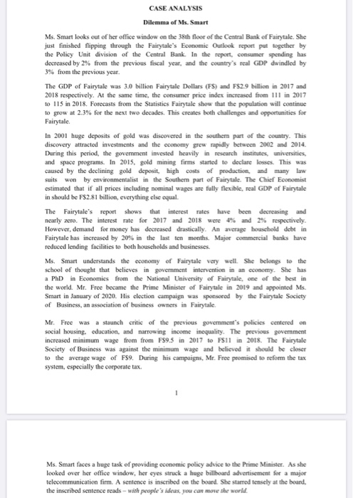 Solved CASE ANALYSIS Dilemma of Mis. Smart Ms. Smart looks | Chegg.com