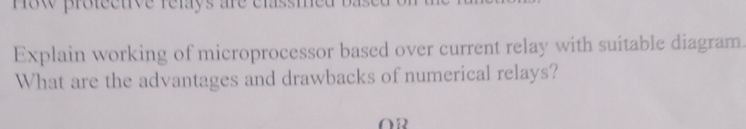 Solved Explain working of microprocessor based over current | Chegg.com