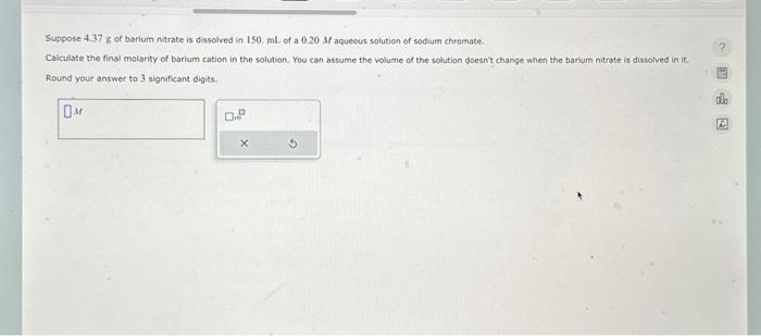 Solved Suppose 4.37 g of barium nitrate is dissolved in | Chegg.com