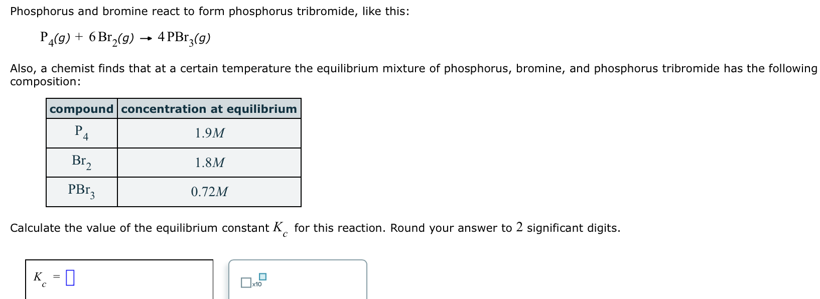 Solved Phosphorus and bromine react to form phosphorus | Chegg.com