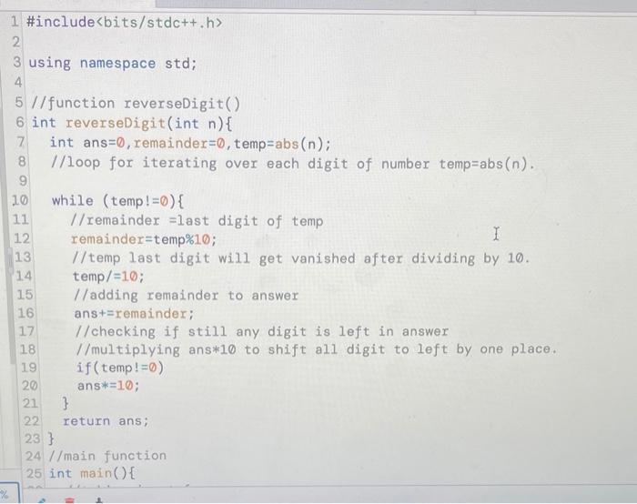 Solved Instructions 1 Write A Function Reversedigit That 8230