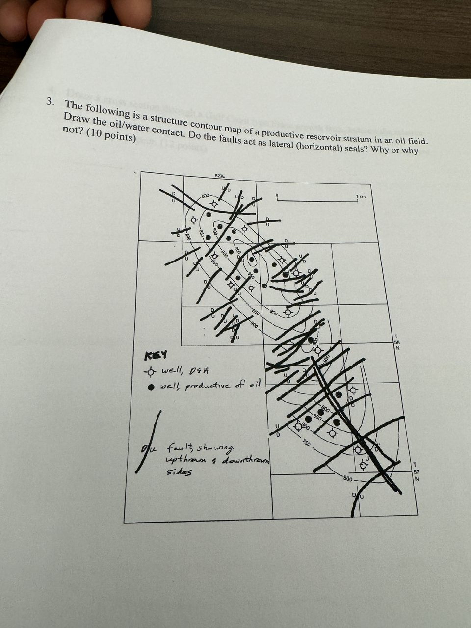 Solved The following is a structure contour map of a | Chegg.com