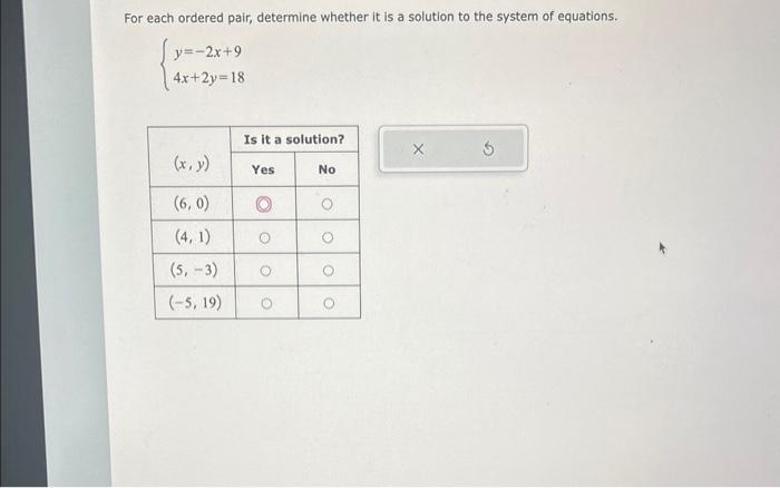 Solved For each ordered pair, determine whether it is a | Chegg.com