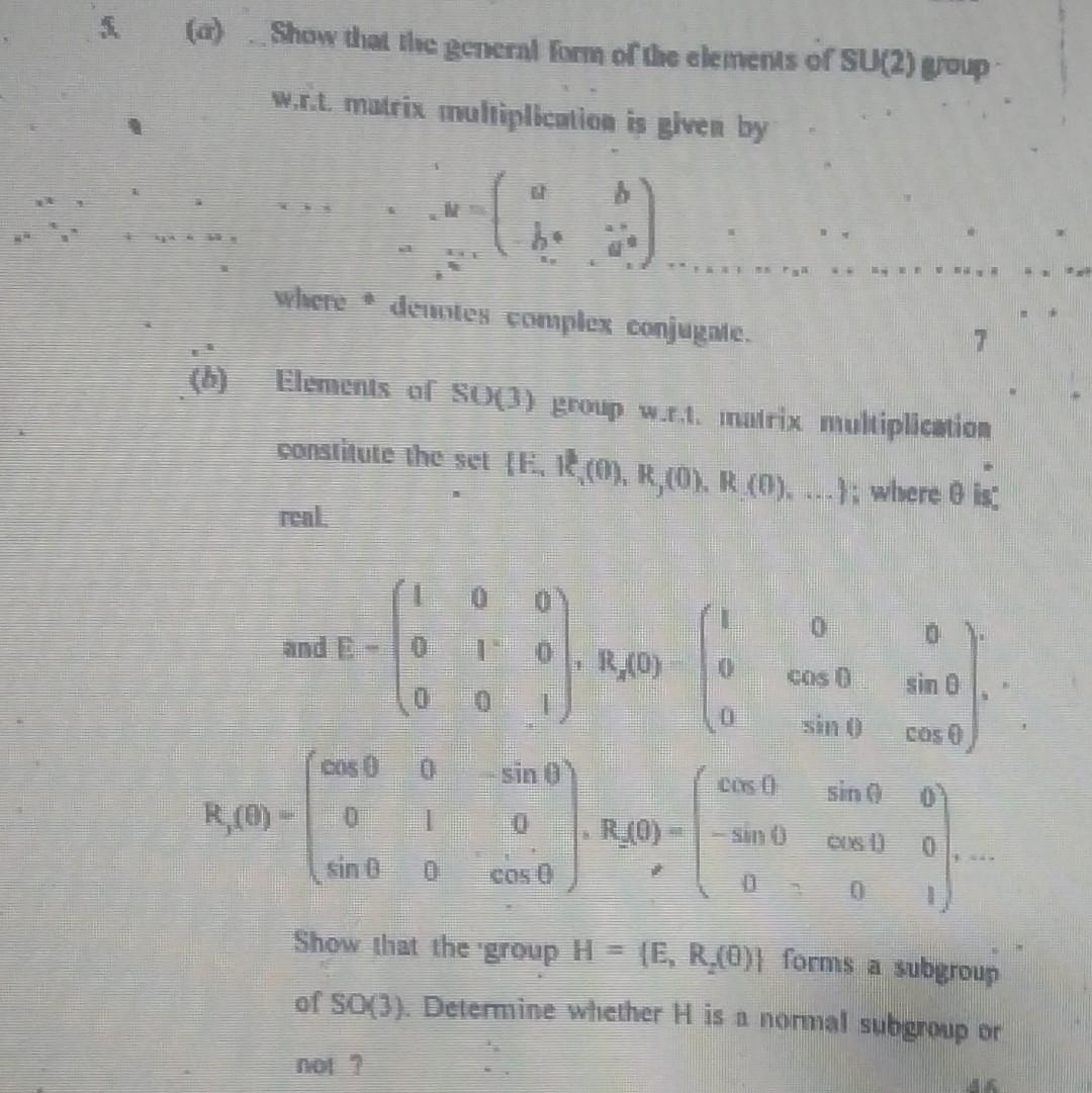 Solved (a Show that the general form of the elements of | Chegg.com