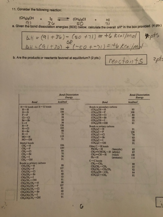 Solved 11. Consider the following reaction: + + (CH3)3CH 12 | Chegg.com