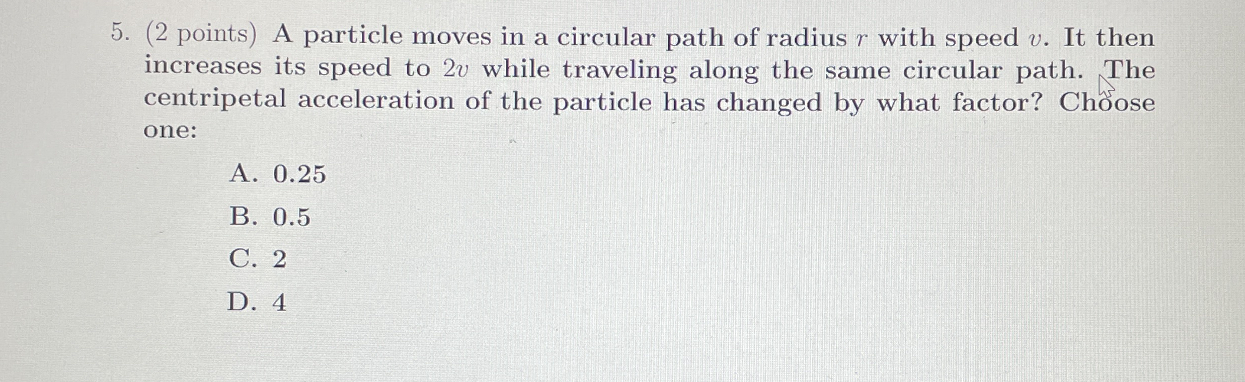 Solved (2 ﻿points) ﻿A particle moves in a circular path of | Chegg.com