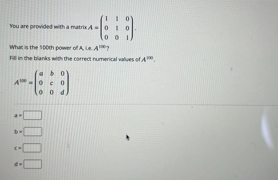 Solved You are provided with a matrix | Chegg.com