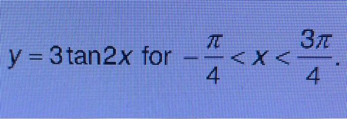 Solved 31 y = 3 tan2x for 4 4 | Chegg.com