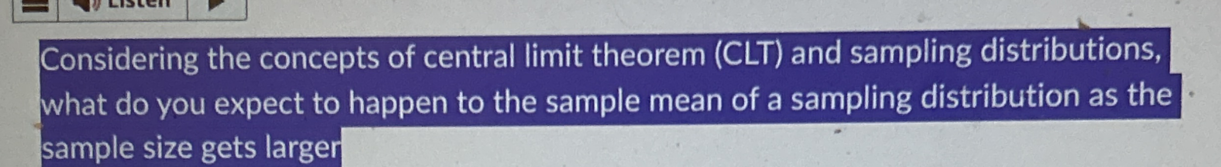 Solved Considering the concepts of central limit theorem | Chegg.com