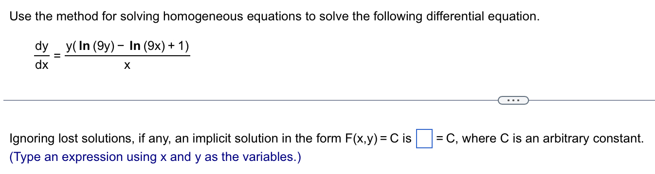 Solved Use the method for solving homogeneous equations to | Chegg.com