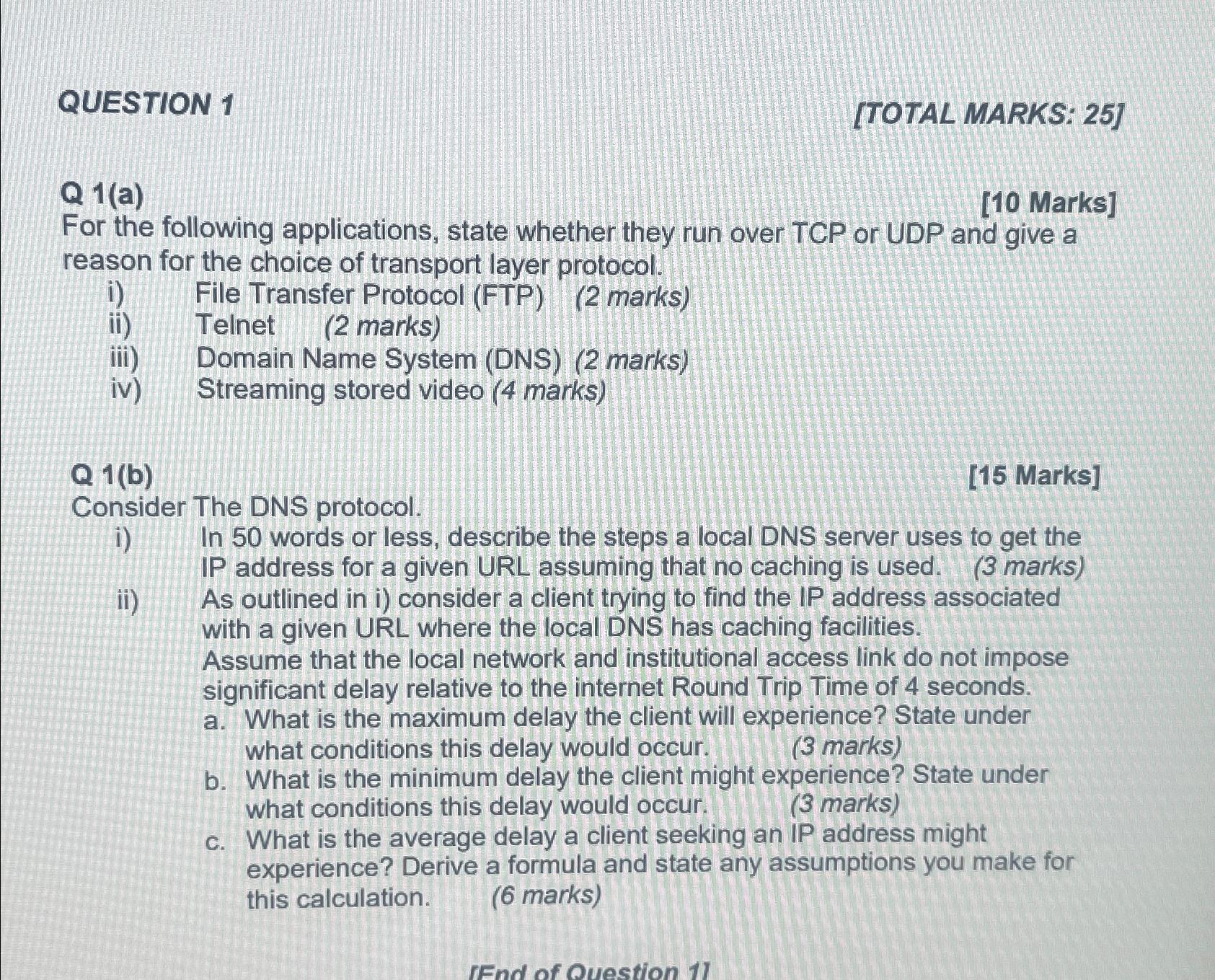 Solved QUESTION 1[TOTAL MARKS: 25]Q1(a)[10 ﻿Marks]For the | Chegg.com