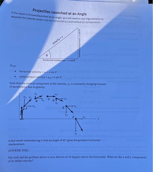 Projectiles Launched At An Angle If The Object Is