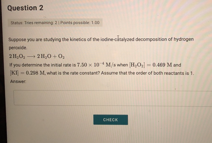 Solved Question 2 Status: Tries remaining: 2 | Points | Chegg.com