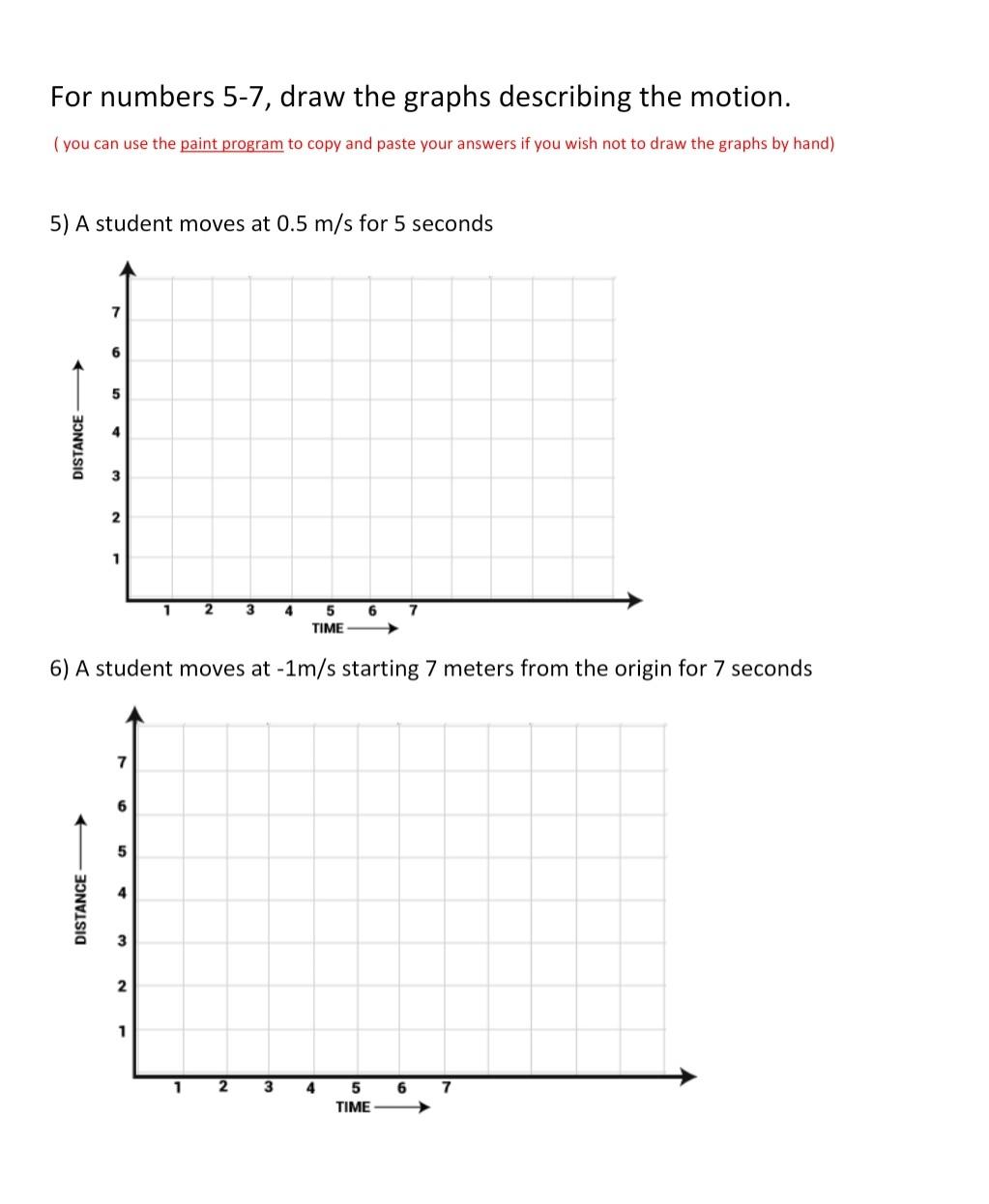 Solved For numbers 5-7, draw the graphs describing the | Chegg.com