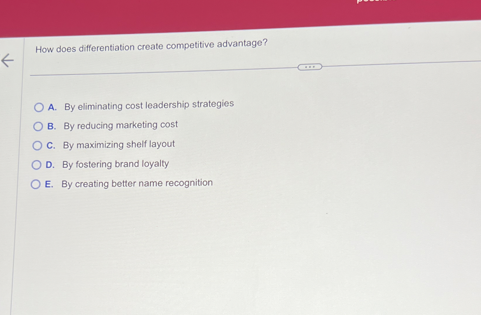 Solved How does differentiation create competitive | Chegg.com