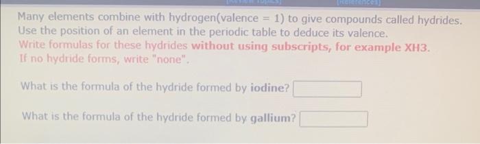 Solved [Kelerences] Many elements combine with | Chegg.com