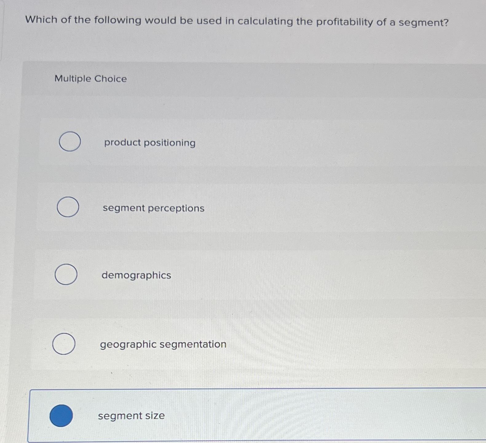 Solved Which of the following would be used in calculating | Chegg.com