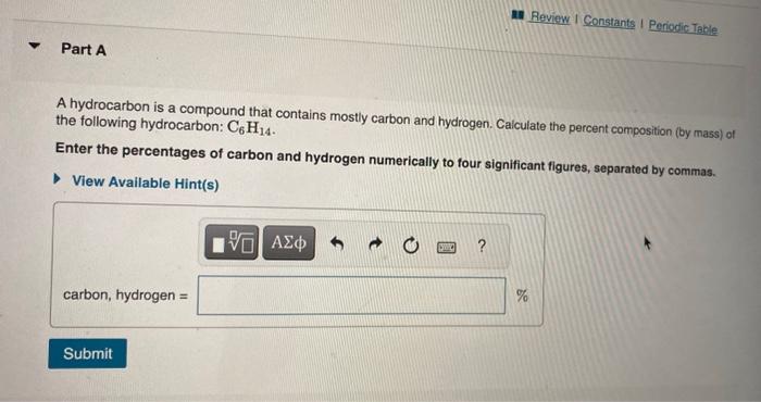 Solved A hydrocarbon is a compound that contains mostly | Chegg.com