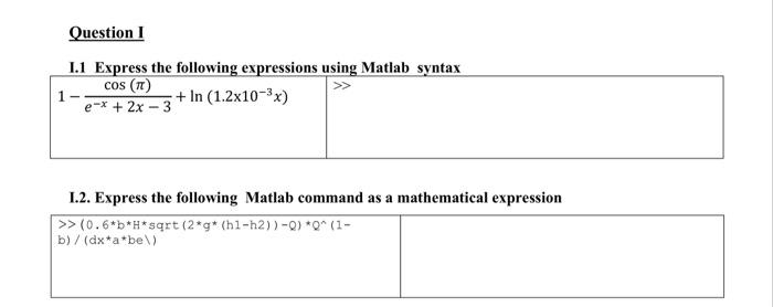 Solved Question I I.1 Express the following expressions | Chegg.com