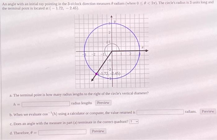 An angle with an initial ray pointing in the | Chegg.com