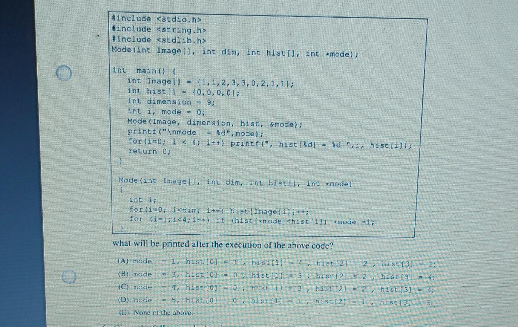 Solved Asap . in c programming. show working out and | Chegg.com