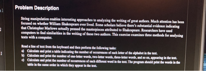 Solved Problem Description String manipulation enables | Chegg.com
